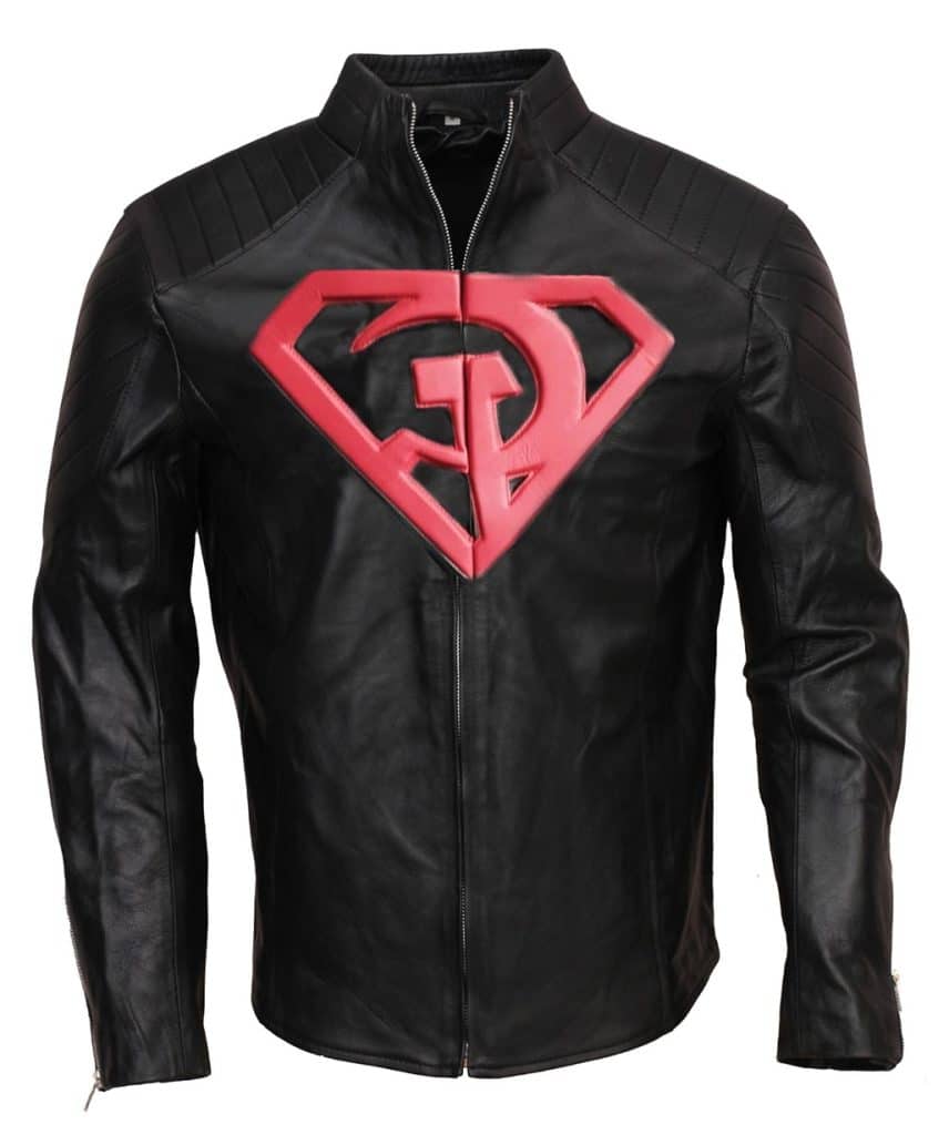 Red Son Superman Costume Black Leather Jacket - Jacketmadness
