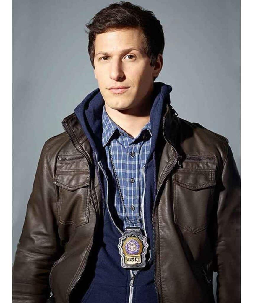 Brooklyn Nine Nine Jack Peralta Brown Leather Jacket - Jacketmadness