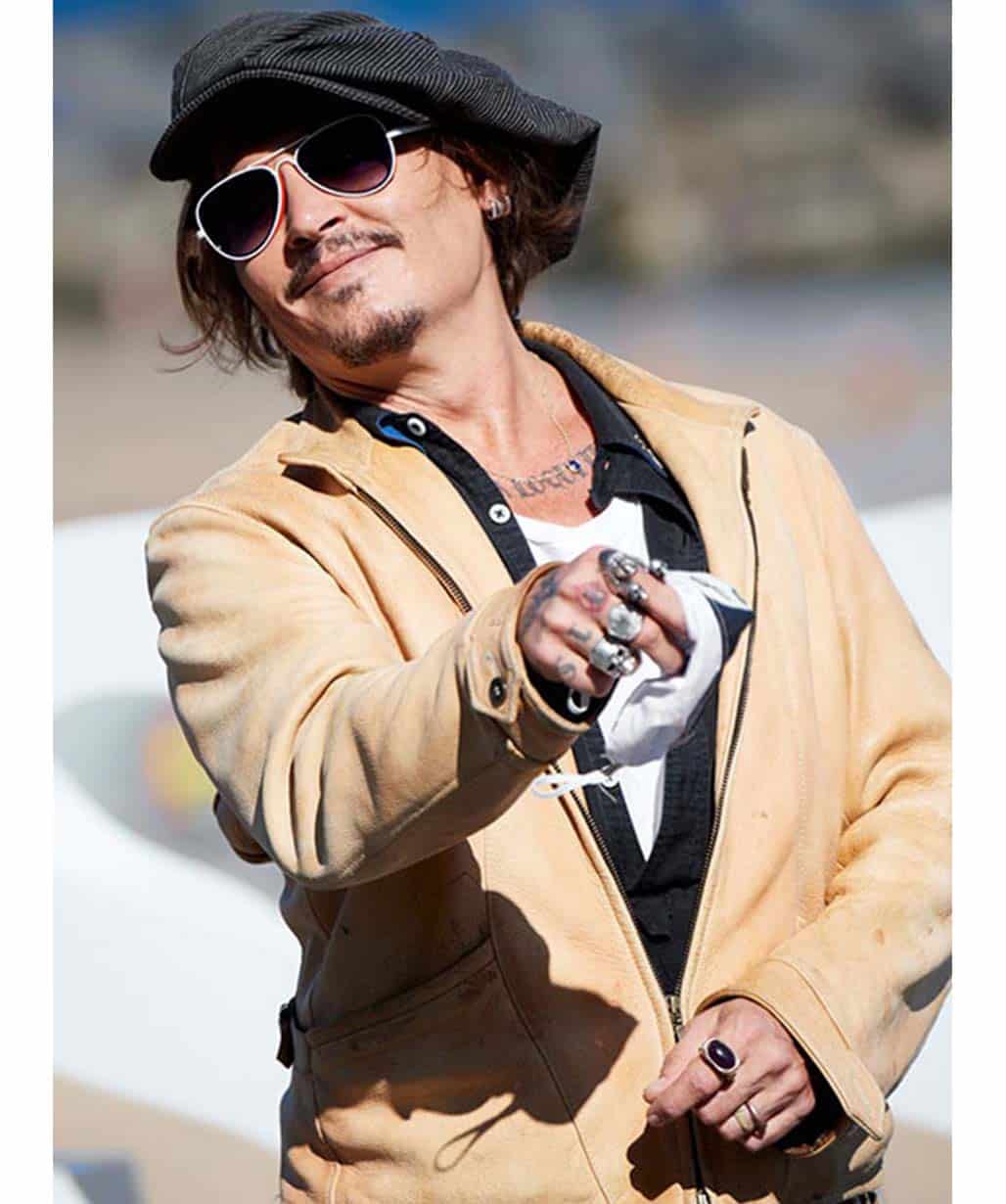 Johnny Depp Beige Leather Jacket Outfit - Jacketmadness