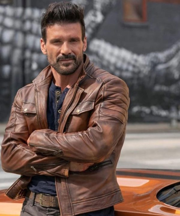 Frank Grillo Boss Level Brown Leather Jacket - Jacketmadness