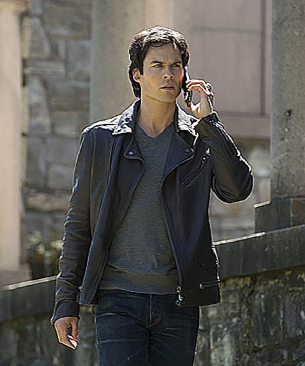 Ian Somerhalder The Vampire Diaries Black Leather Jacket - Jacketmadness