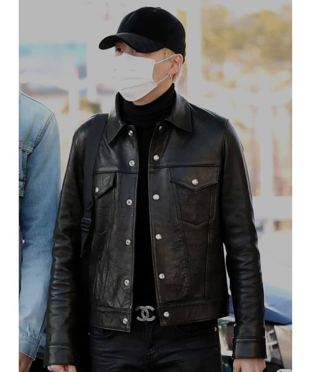 Suga Yoongi Black Leather Jacket - Jacketmadness