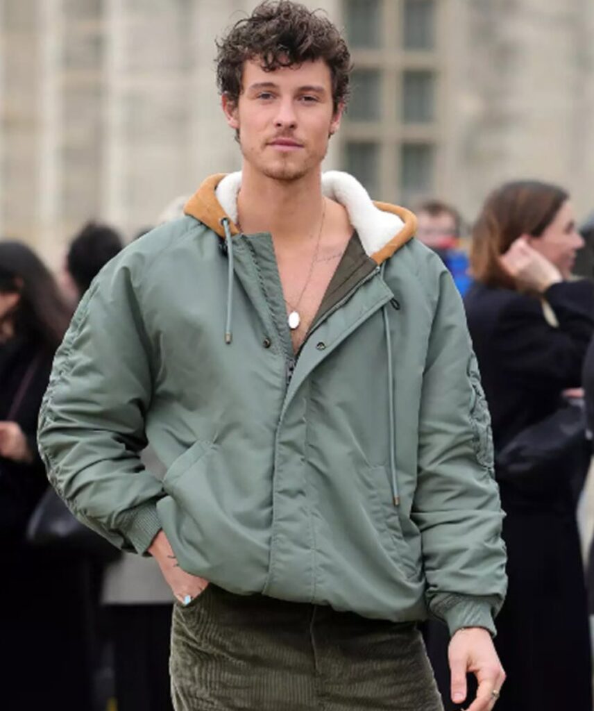Shawn Mendes Paris Fashion Week Green Bomber Jacket - Jacketmadness