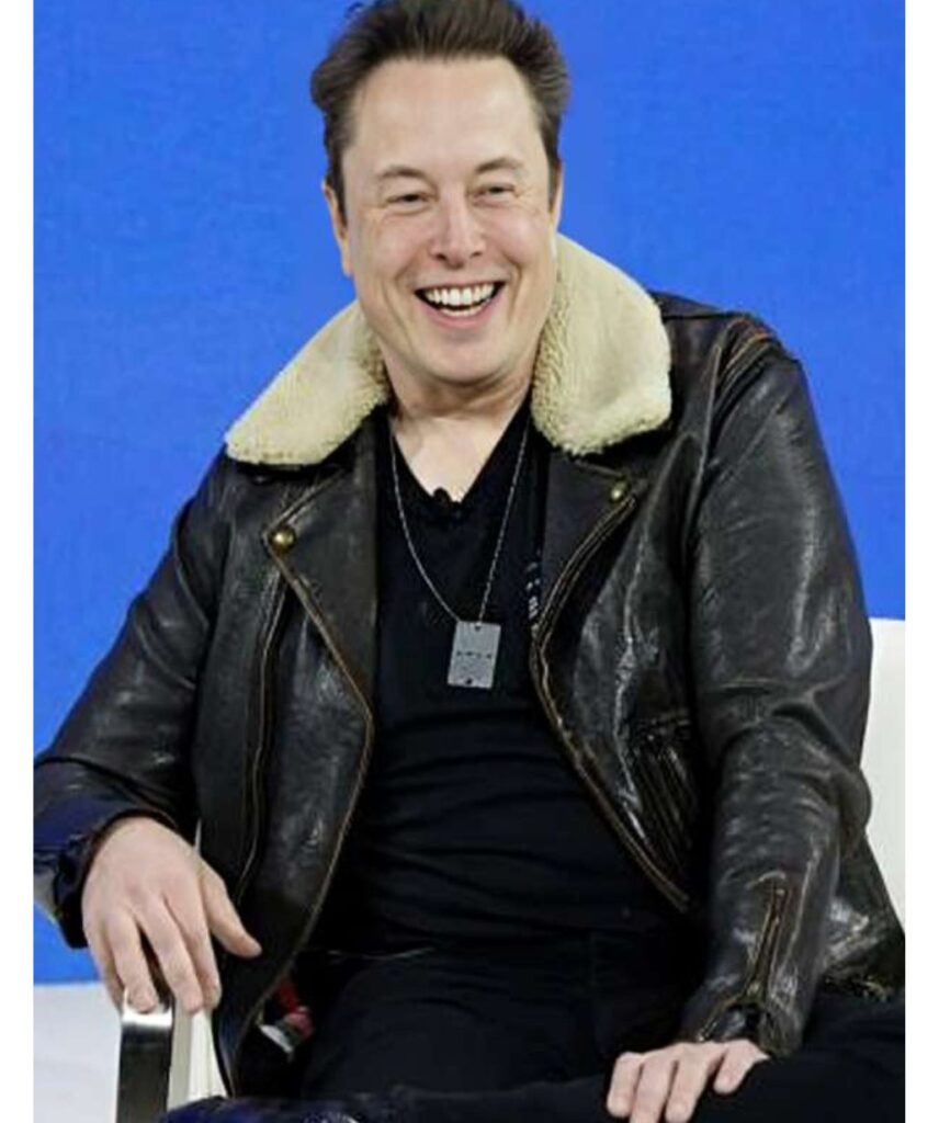 Elon Musk Black Leather Shearling Jacket - Jacketmadness