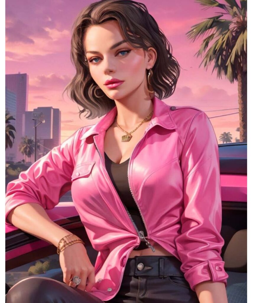 GTA 6 Vice City Girl Pink Leather Jacket - Jacketmadness
