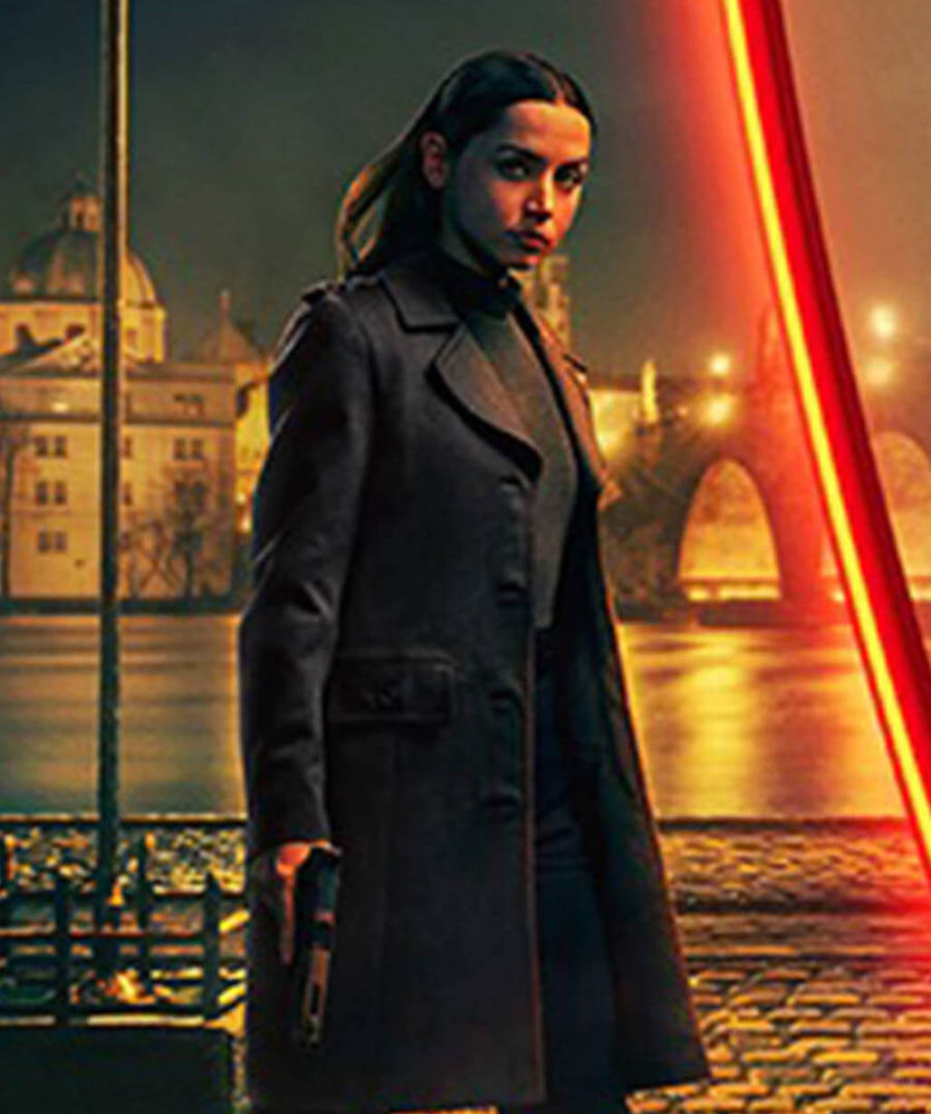 Ana de Armas Ballerina 2025 Green Coat