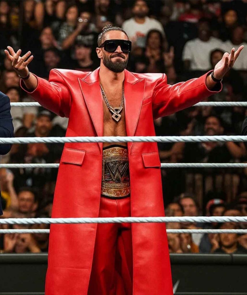 WWE Raw Seth Rollins Red Long Coat