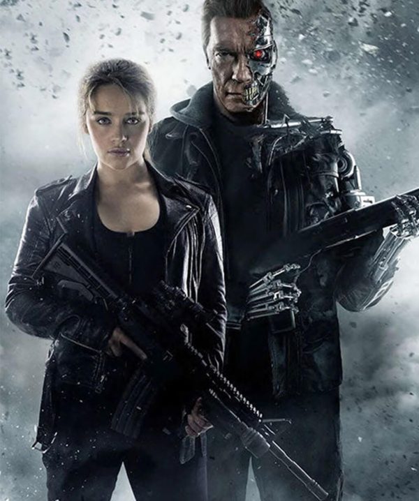 Terminator Genisys Sarah Connor Black Leather Jacket