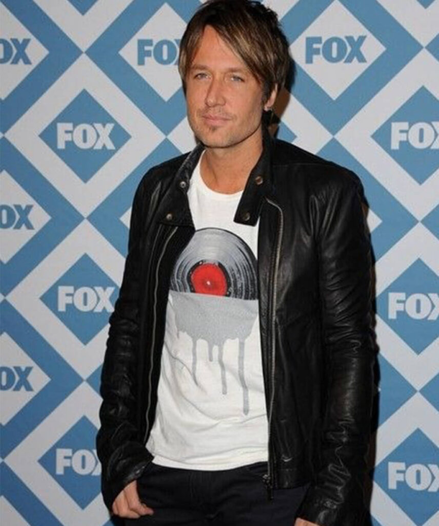 American Singer Keith Urban Black Leather Jacket