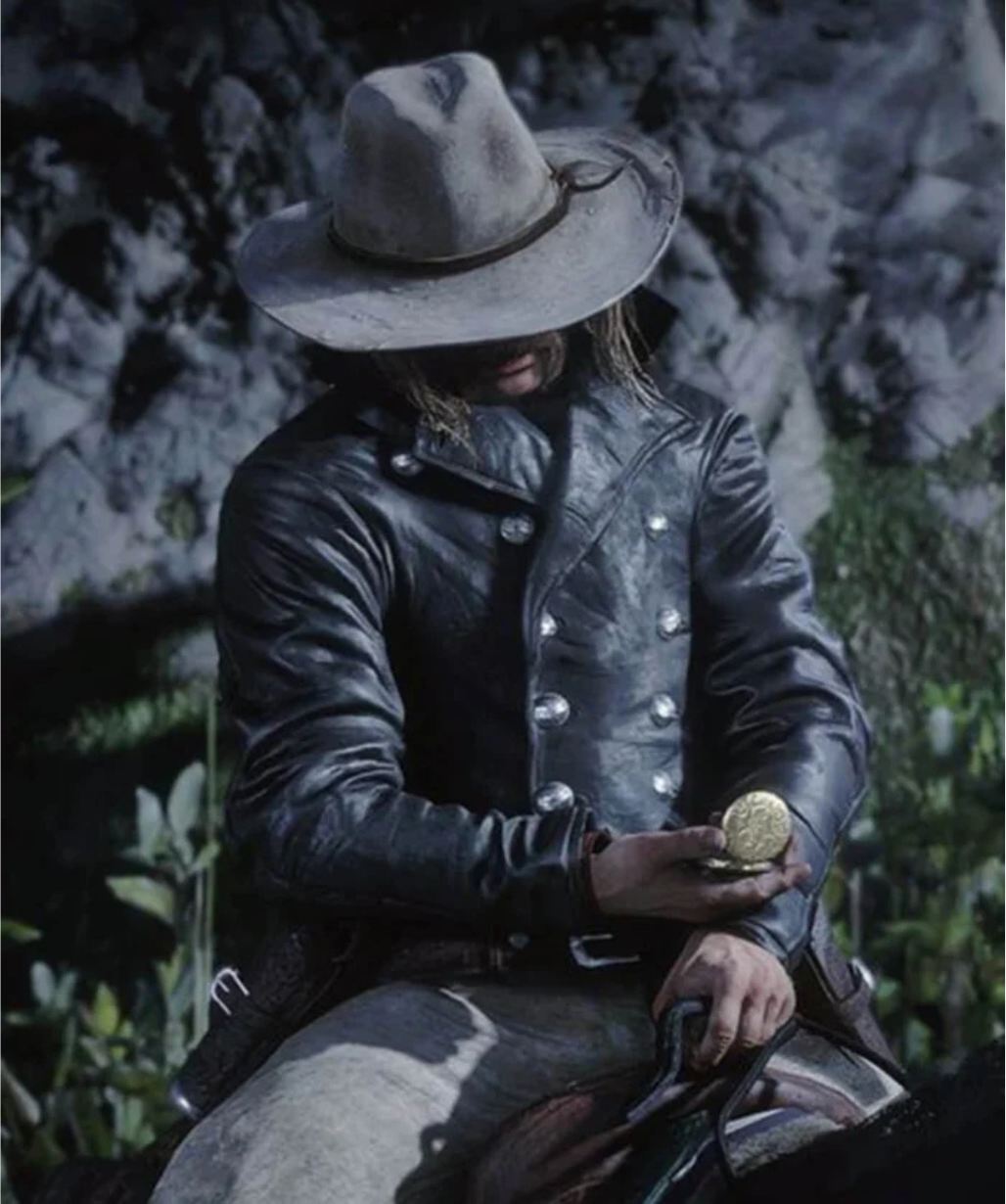 Micah Bell RDR 2 Black Leather Tail Coat