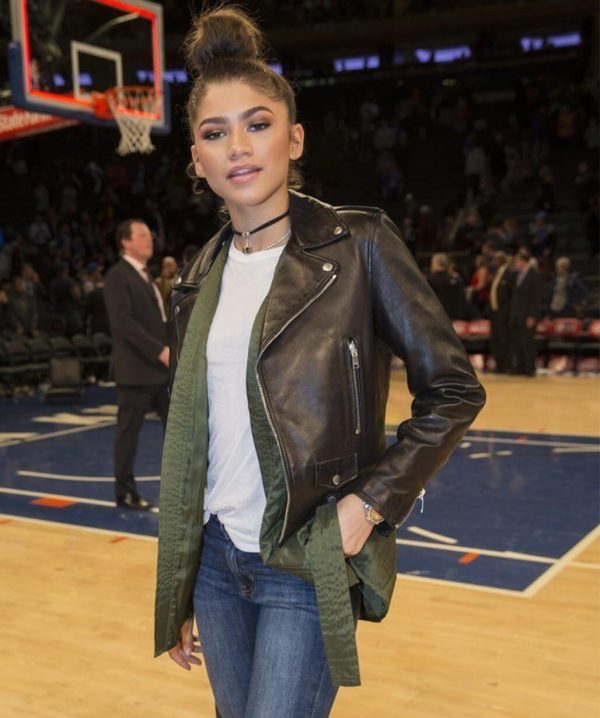 Zendaya Outfit Black Leather Jacket