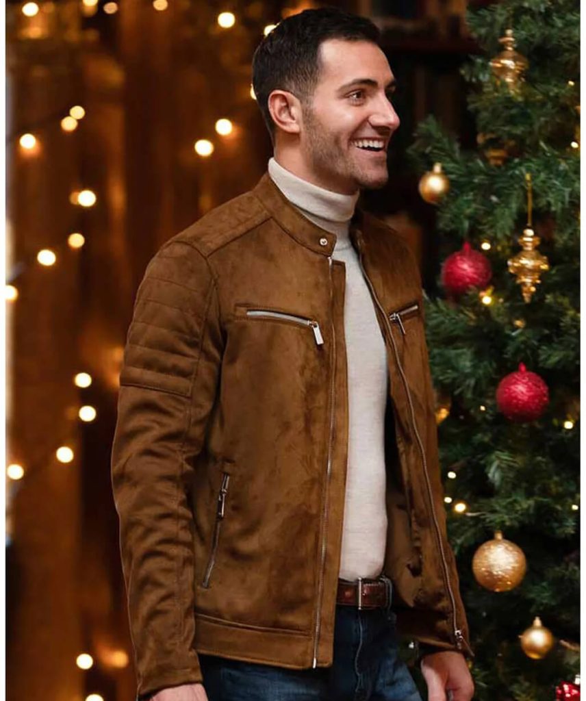 12 Dates of Christmas Garrett Marcantel Brown Suede Jacket