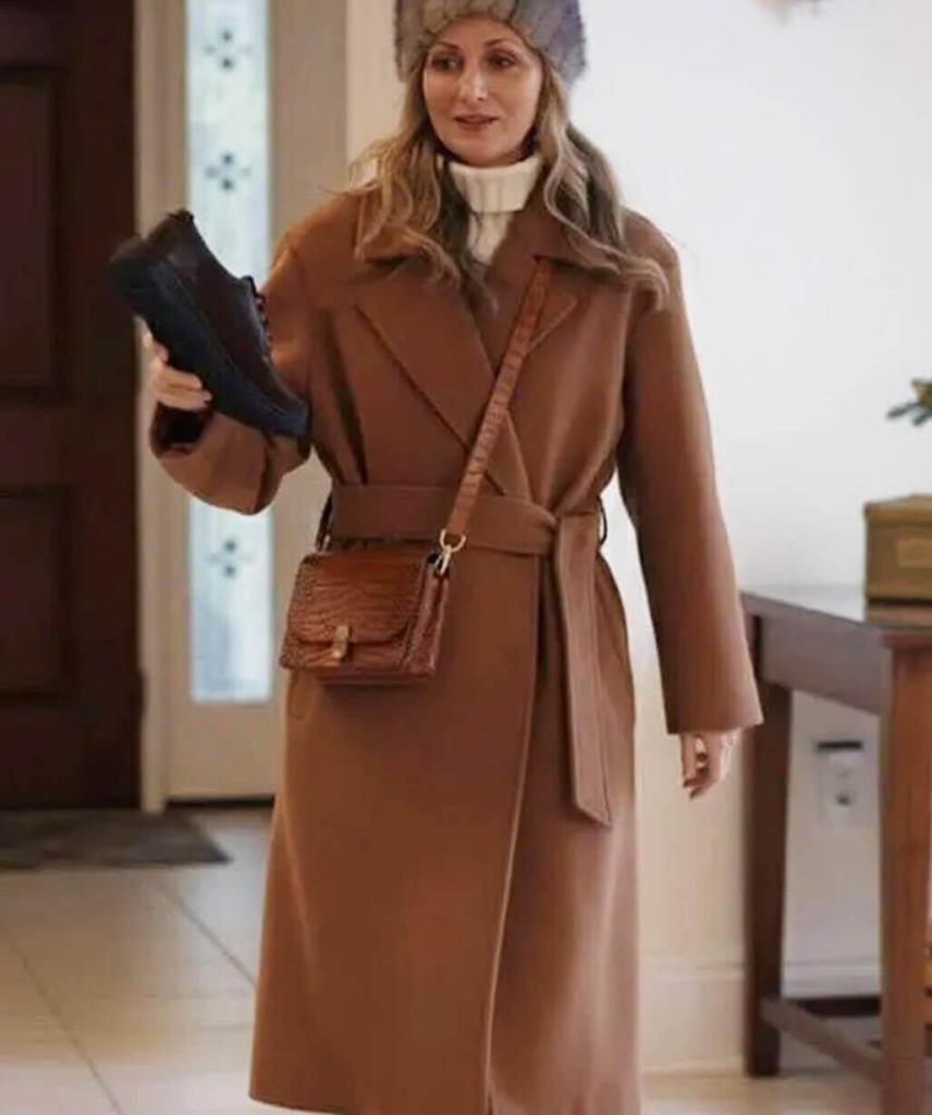Man Vs Baby S01 Kelly Hampson Brown Wrap Coat